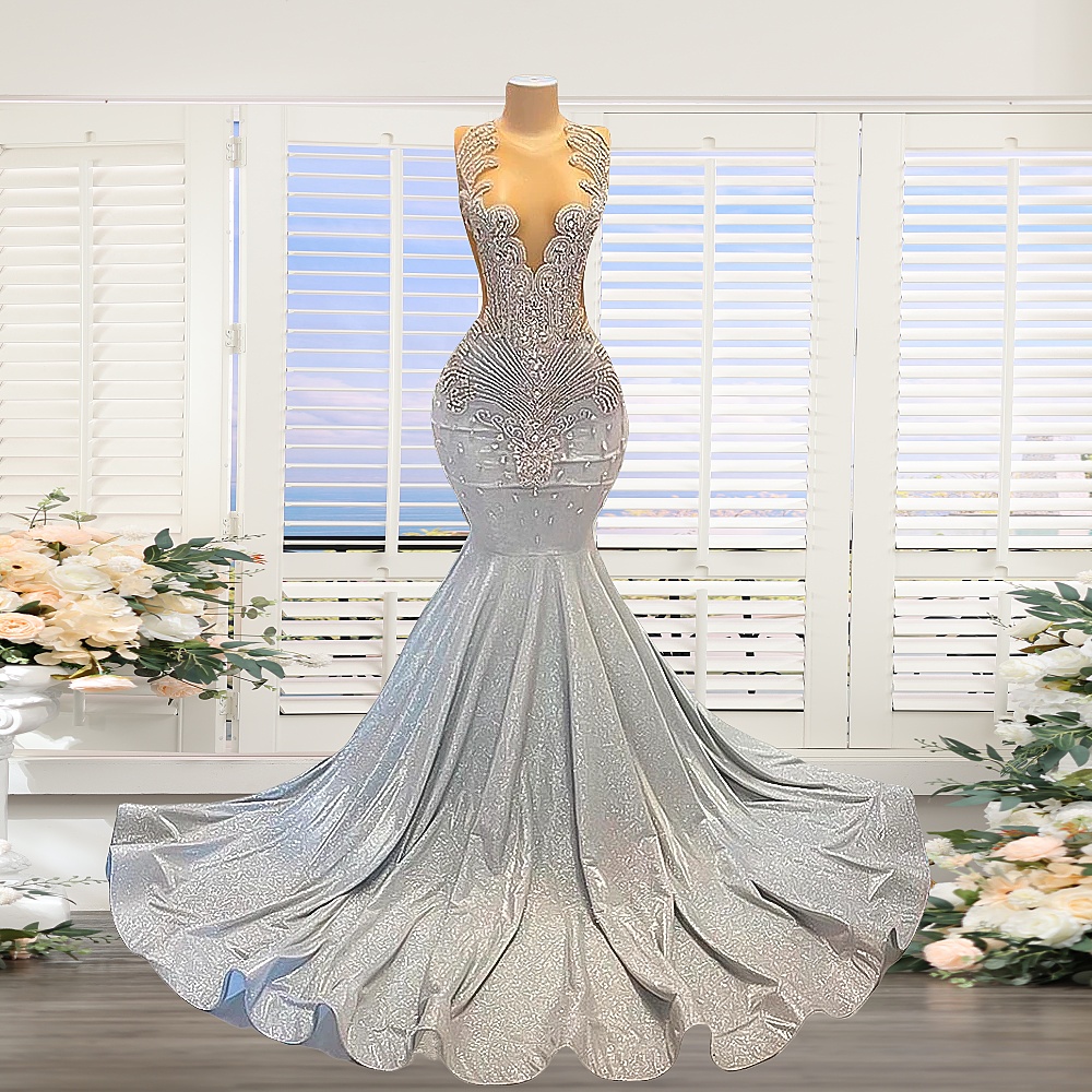 Sparkly Crystal Prom Dresses Long For Black Girls Brithday Party ...