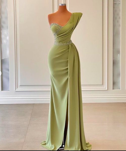 Arabic Prom Dresses, Beaded Prom Dresses, Pleats Evening Dresses ...