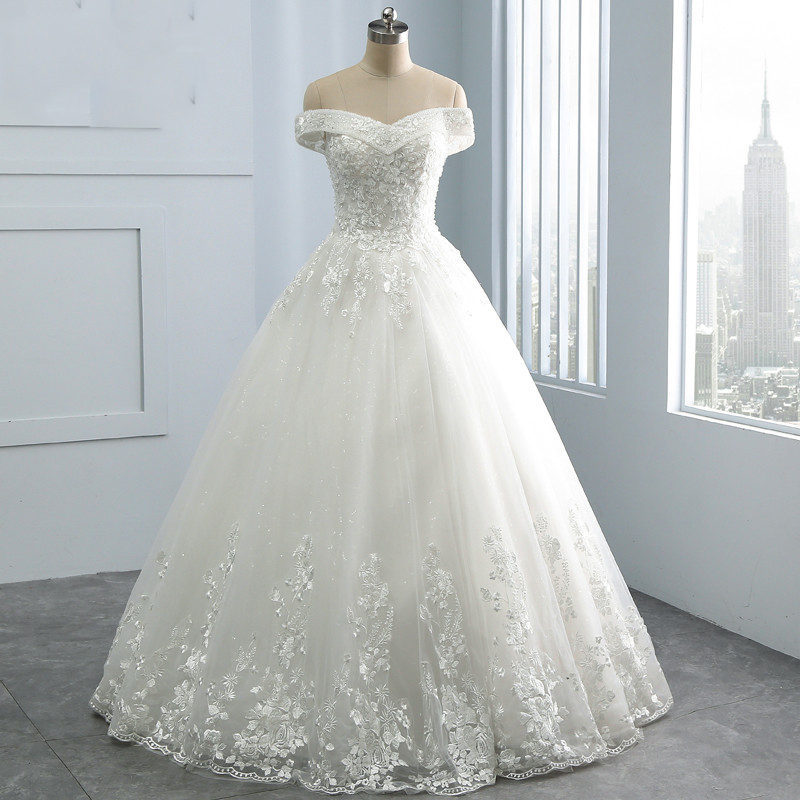 Vintage Embroidery A Line Lace Wedding Dress Cap Sleeve V Neck Sequin ...