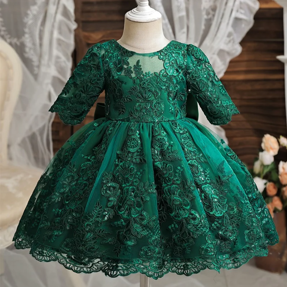 Toddler Kids 1st Birthday Baptism Party Dress For Girl Princess Luxury ...