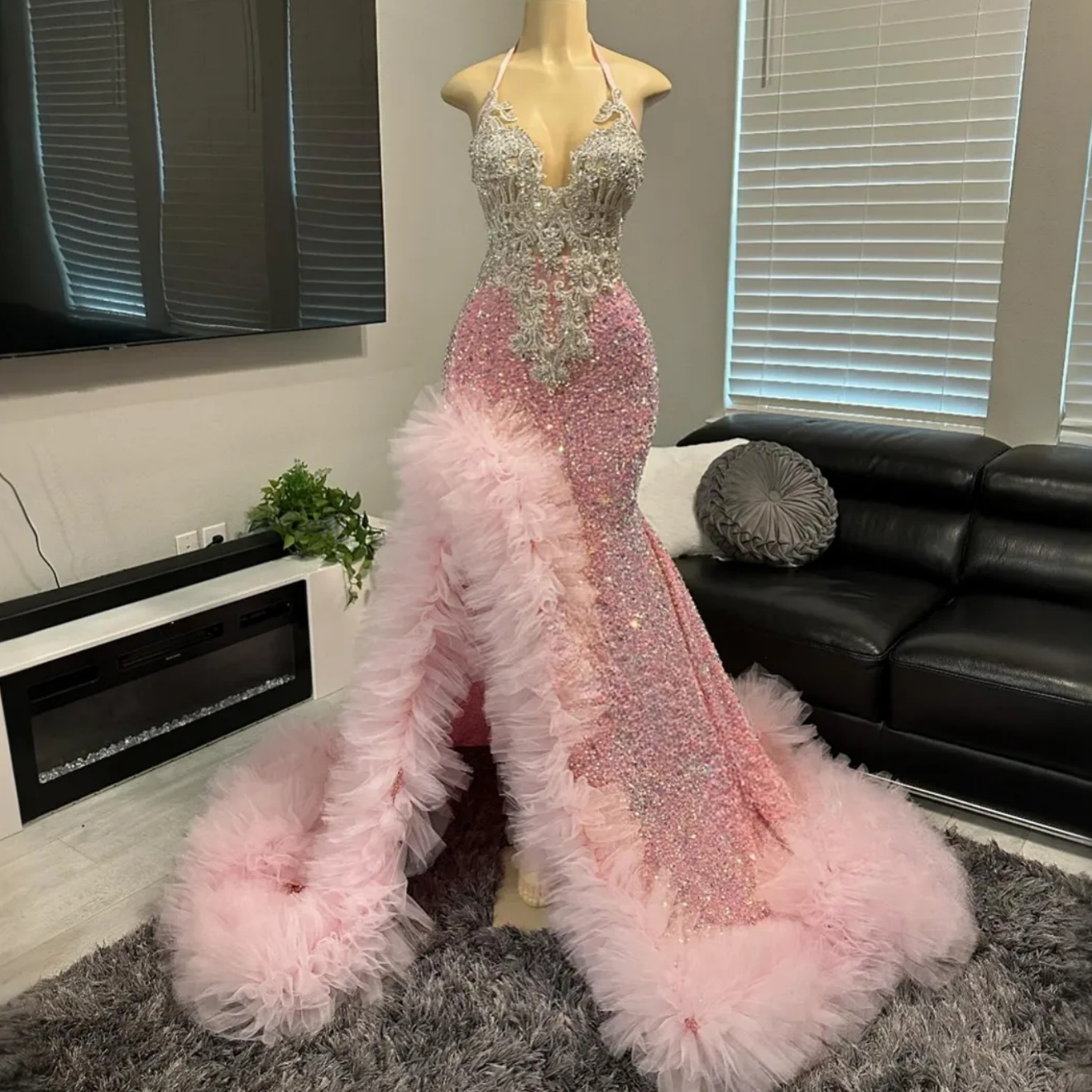 2024 Pink Prom Dresses For Black Women Birthday Dress Evening Gowns ...