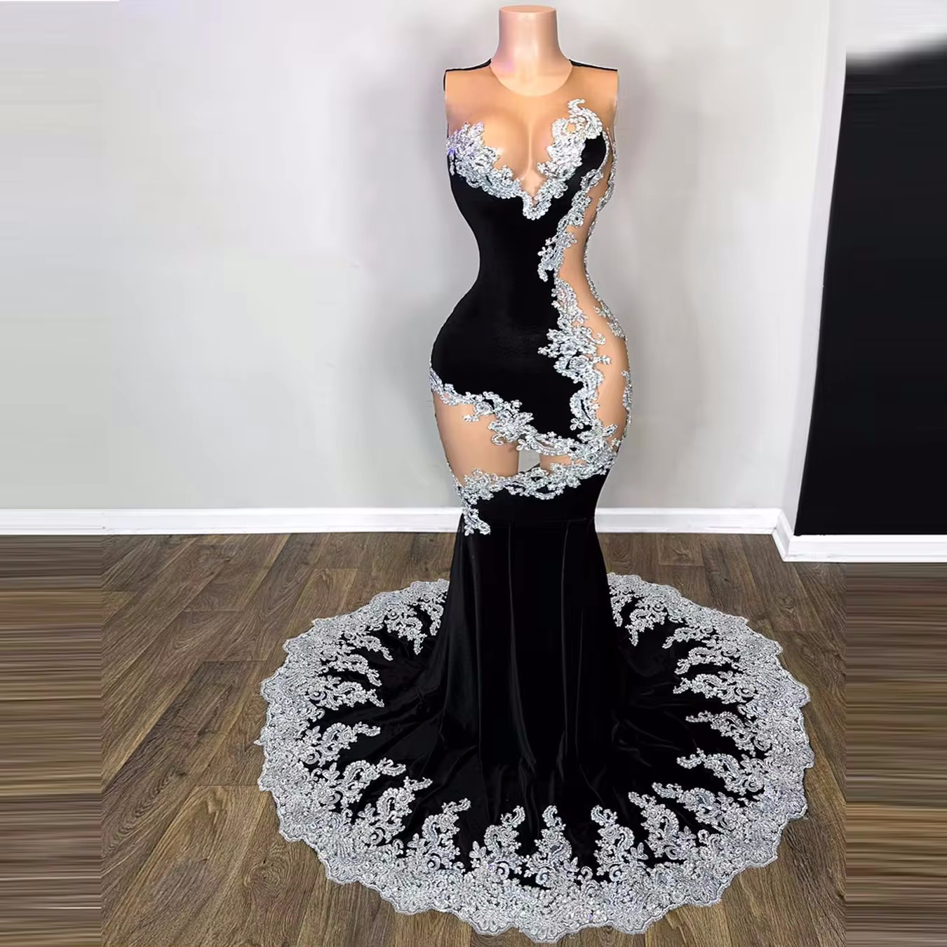 Sexy See Thru Lace Prom Dresses For Black Girls Aso Ebi South Africa ...